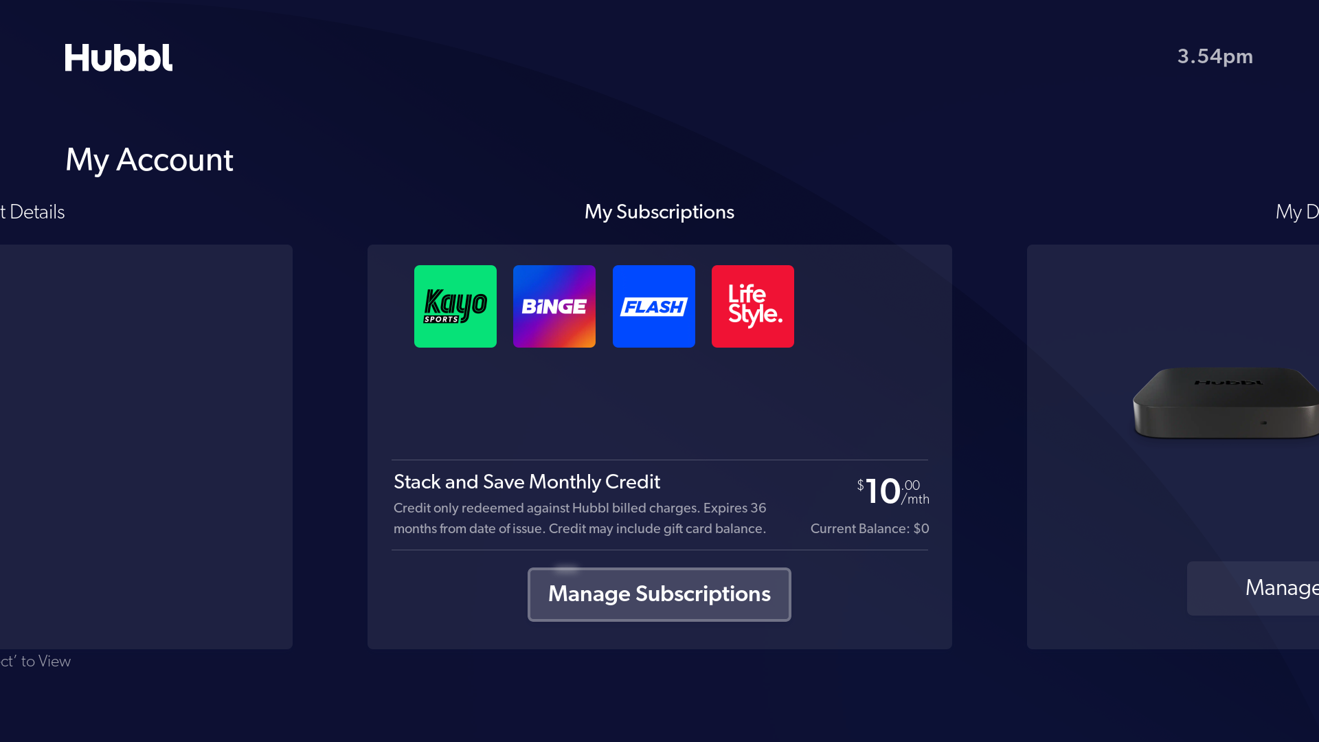 Manage subscriptions on Hubbl