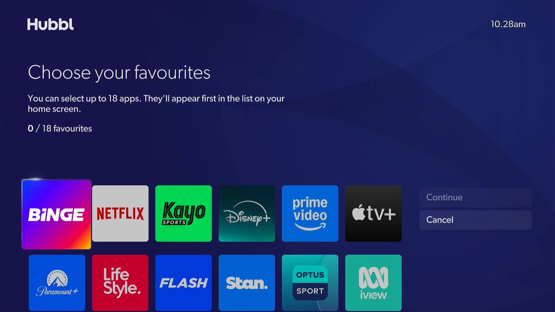 Signing in to apps on Hubbl
