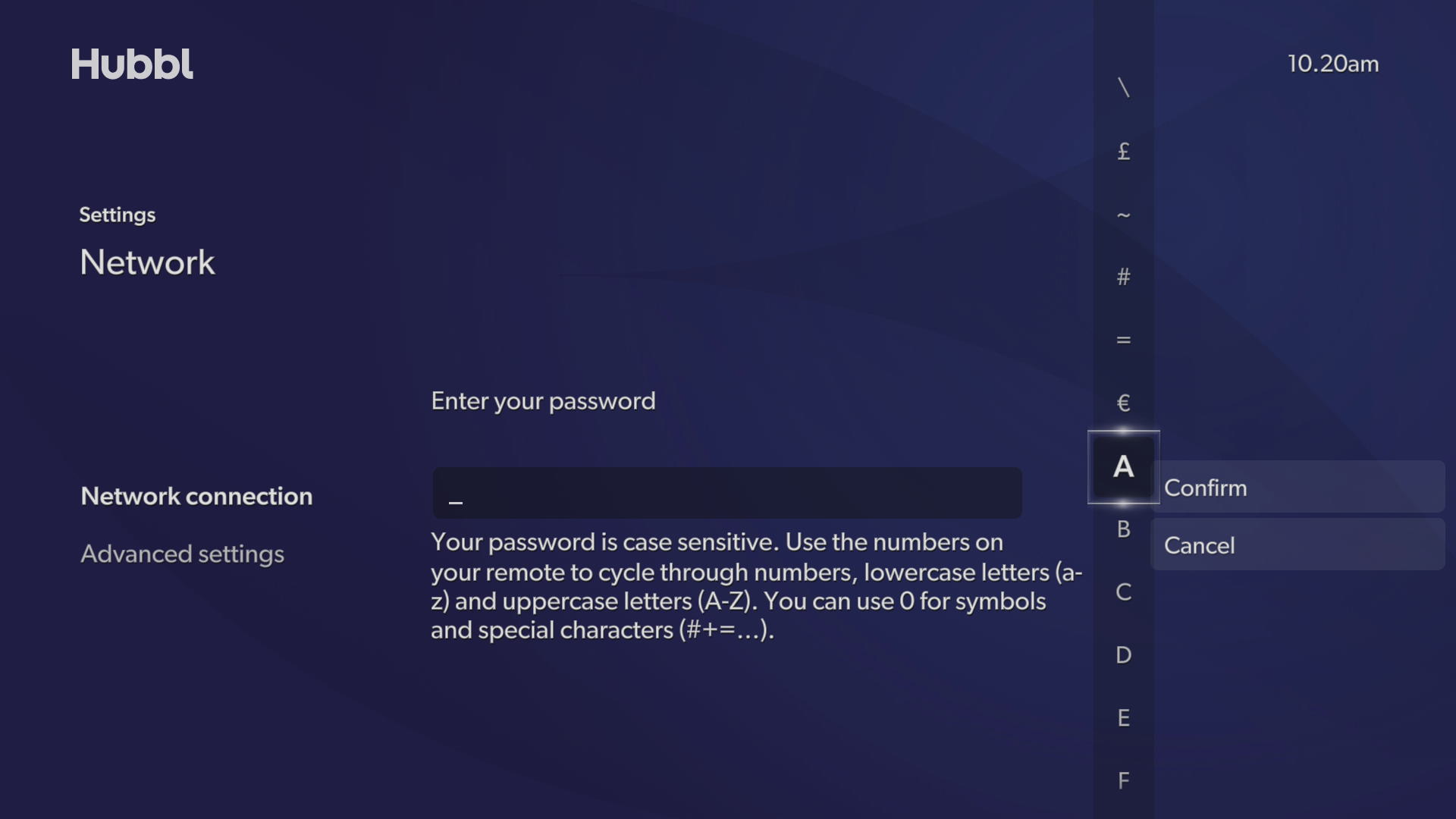 Change a WiFi network on Hubbl Hub