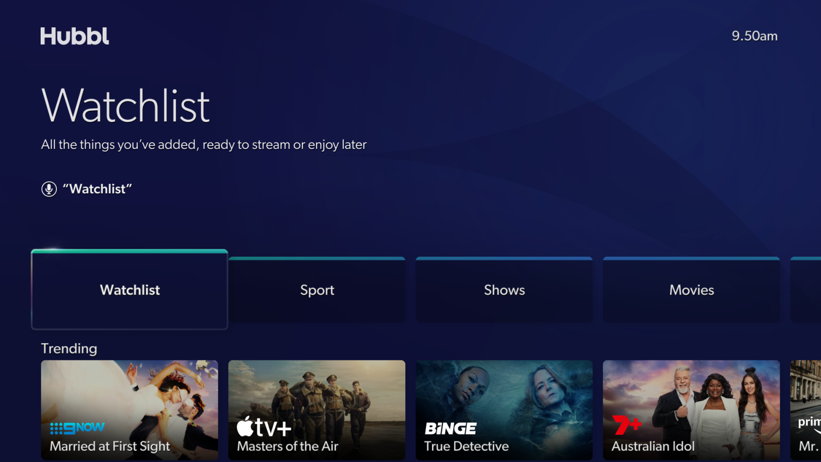 Watchlists on Hubbl Hub